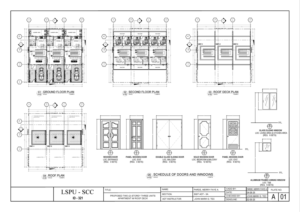 Proposed 2-Storey 3-Unit Apartment Plan (BSIT ADT 3A) - Studocu