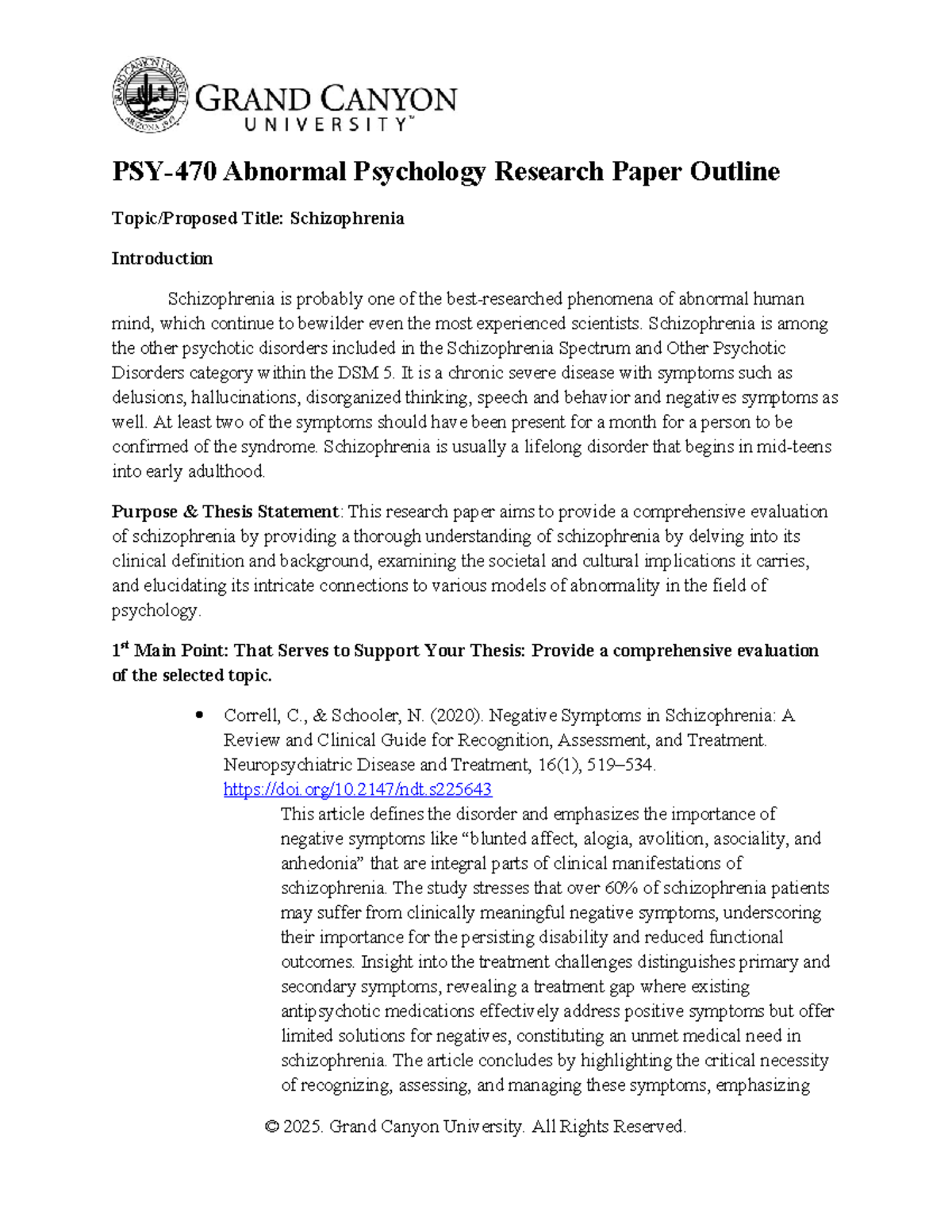 PSY-470-RS-T3-Outline Template - PSY-470 Abnormal Psychology Research ...