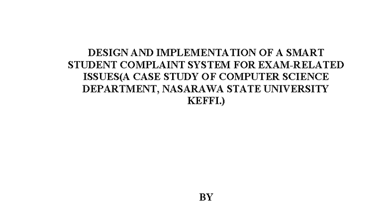 DESIGN & IMPLEMENTATION OF A SMART STUDENT COMPLAINT SYSTEM (CS 2025 ...