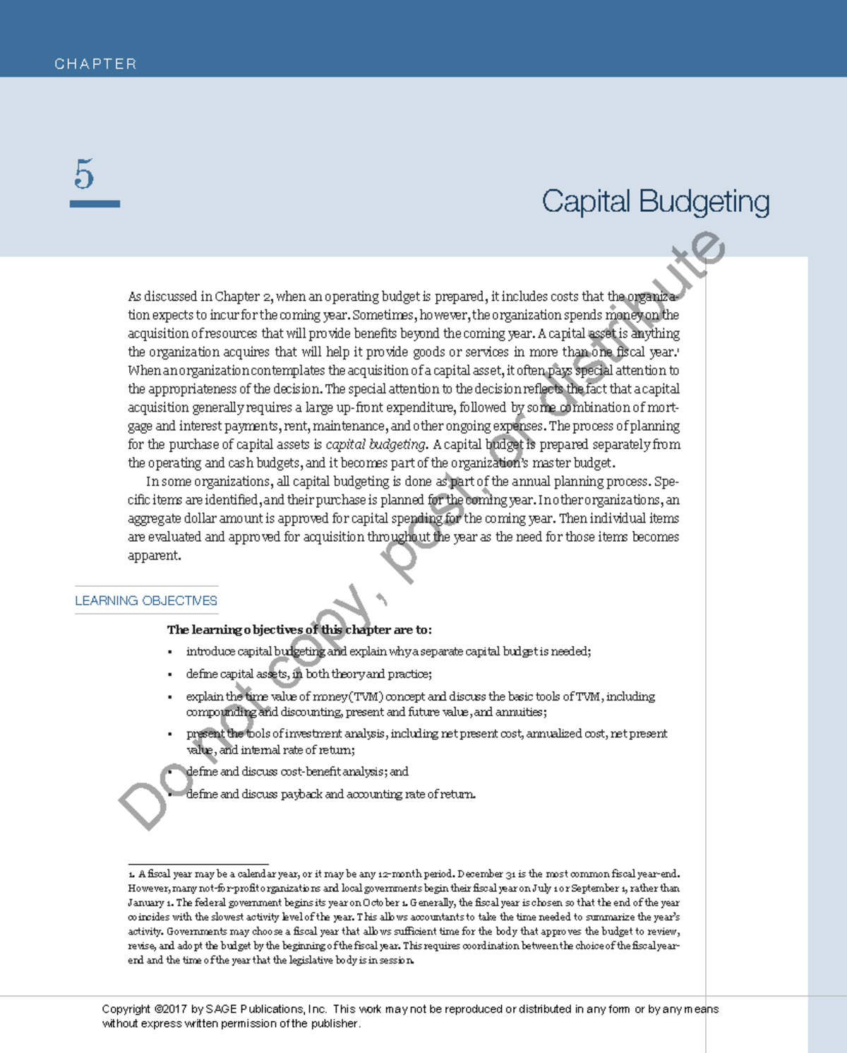CHAPTER 1: Introduction to Capital Budgeting in Financial Management ...