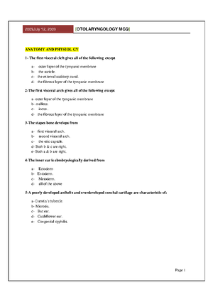 100 Top ENT MCQs and Answers - 100 Top ENT Multiple Choice Questions ...