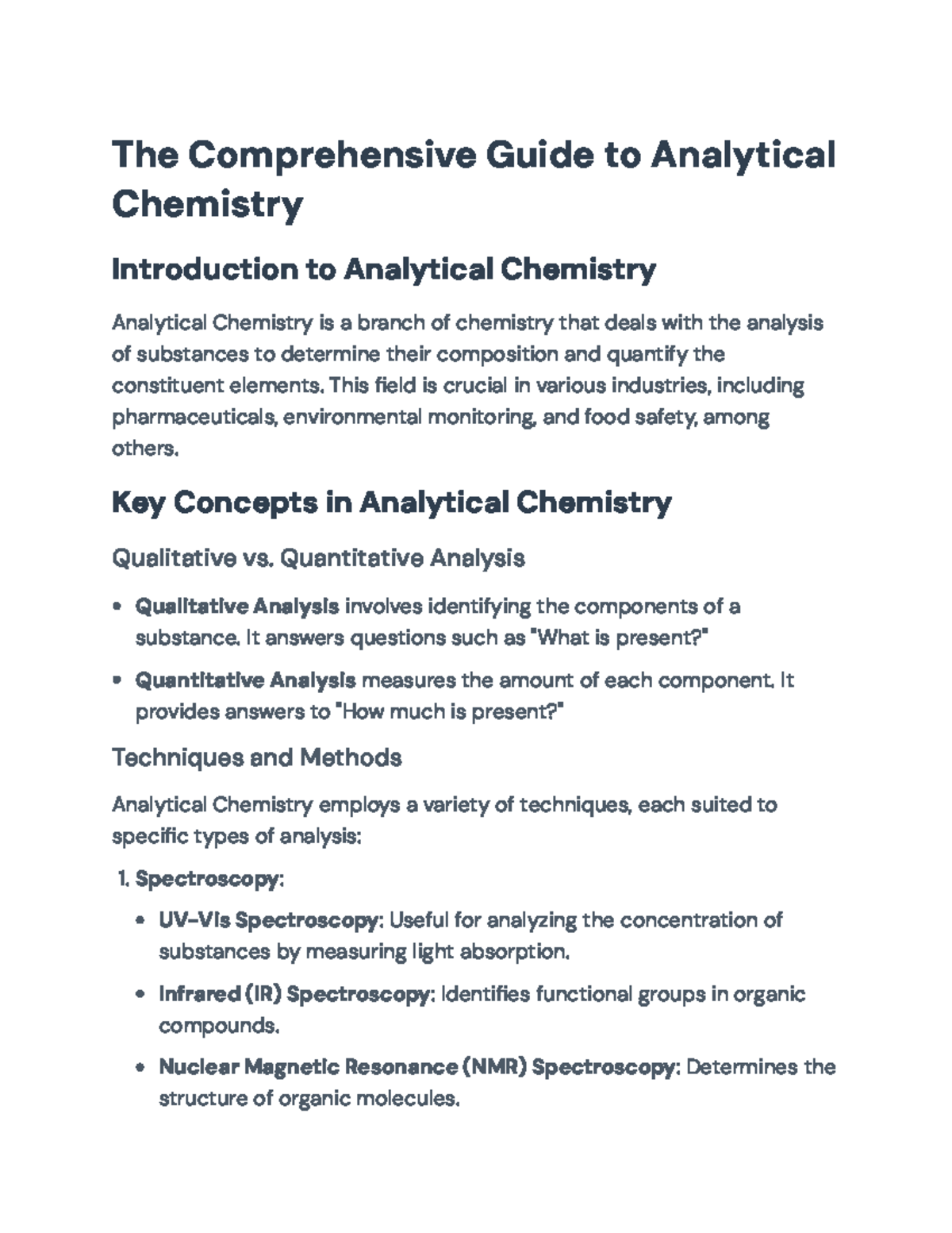 Comprehensive Guide to Analytical Chemistry: Techniques & Applications ...