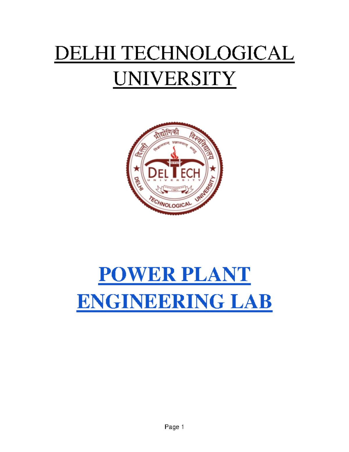 Power Plant Engineering Lab Manual - DTU: Boiler Construction & Working ...