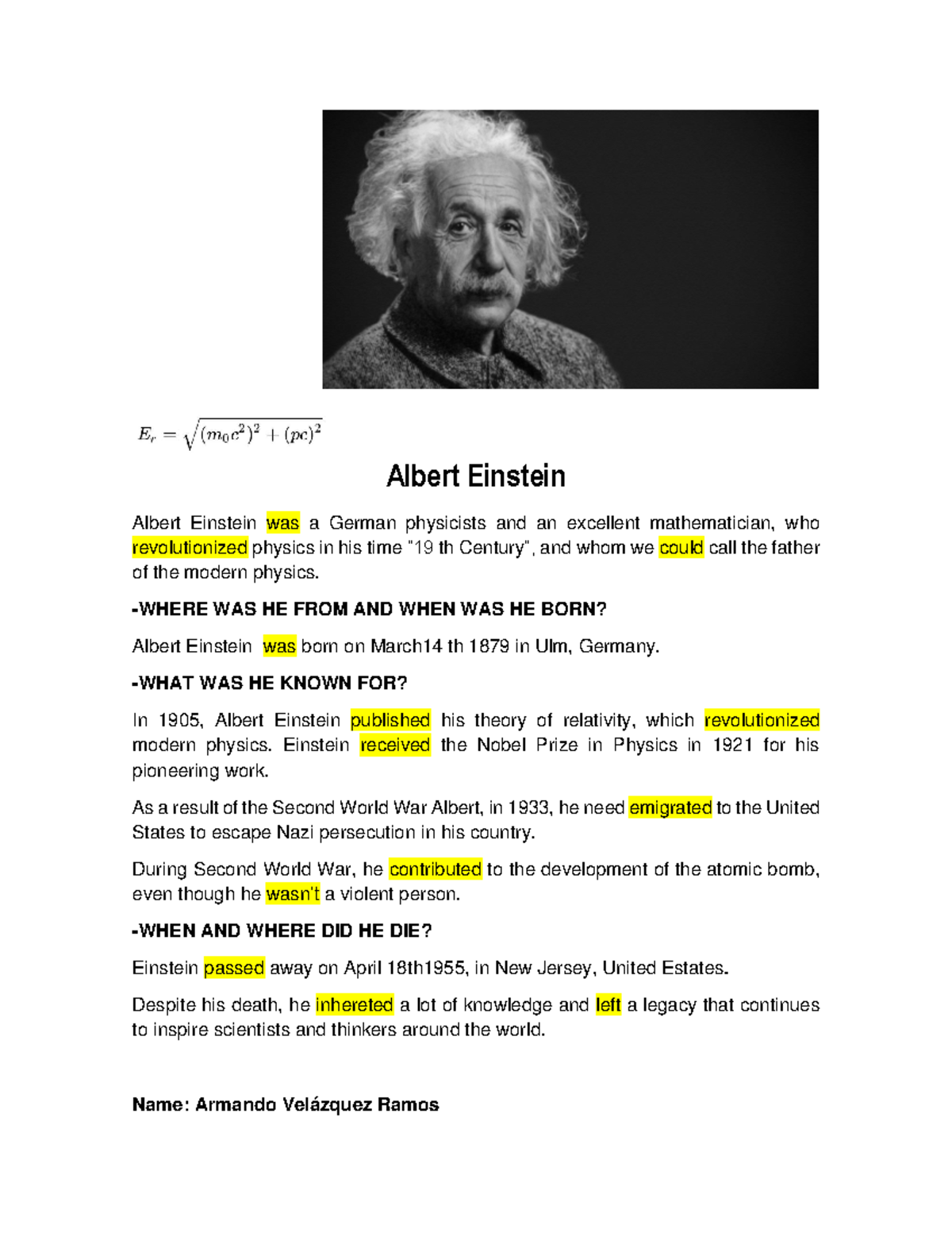 Biography Albert Einstein - Albert Einstein Albert Einstein was a ...
