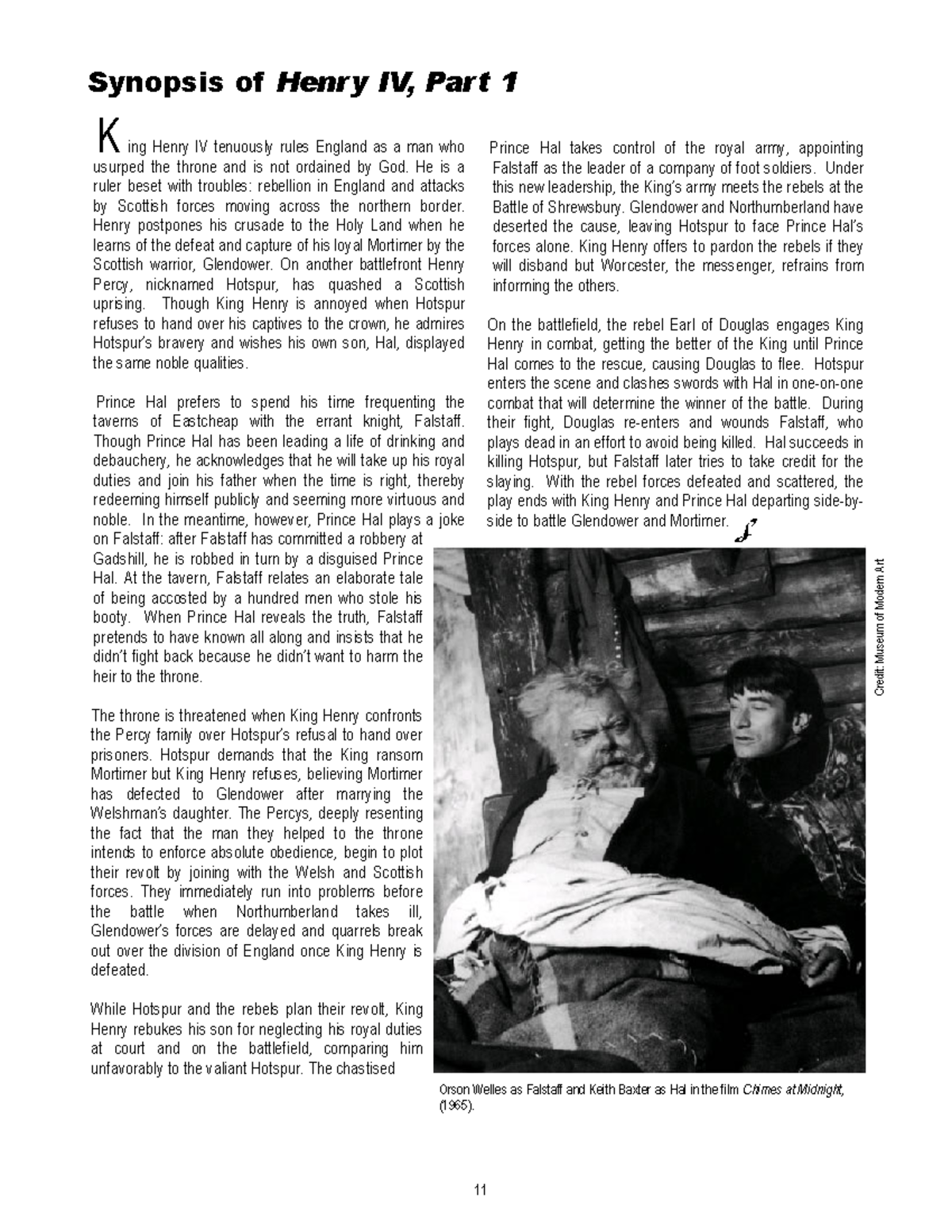 Synopsis of Shakespeare's Henry IV, Part 1: The Struggles for Power ...