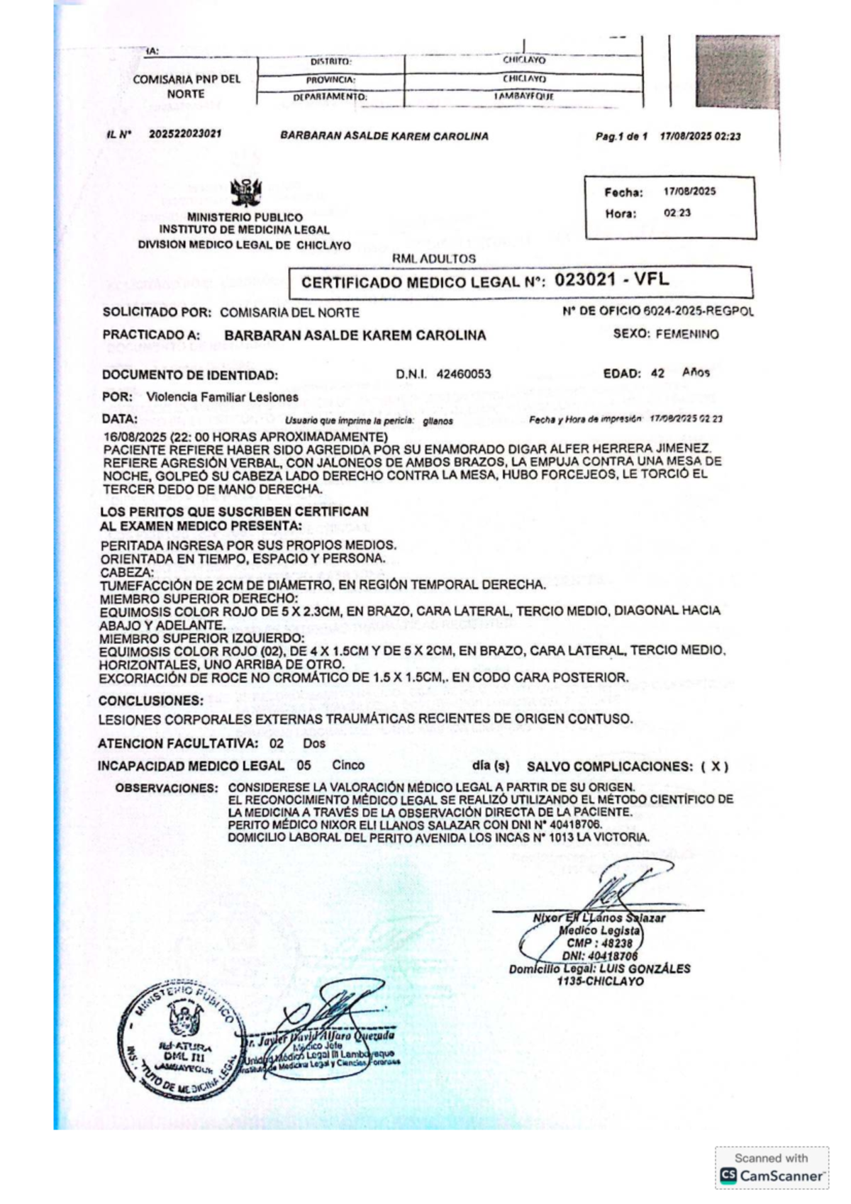 Certificados Médicos Legales por Violencia Familiar - CML 2025 - Studocu