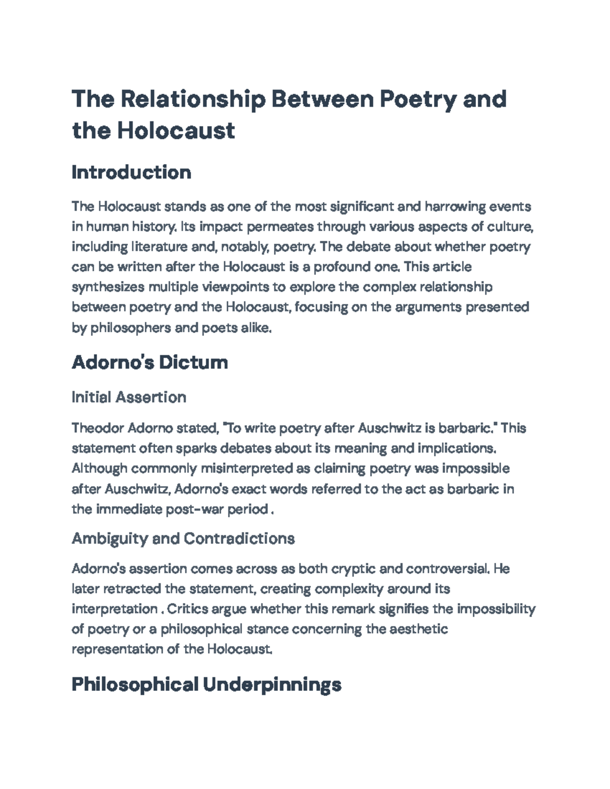 Poetry and the Holocaust: Debates on Aesthetics and Truth in Literature ...