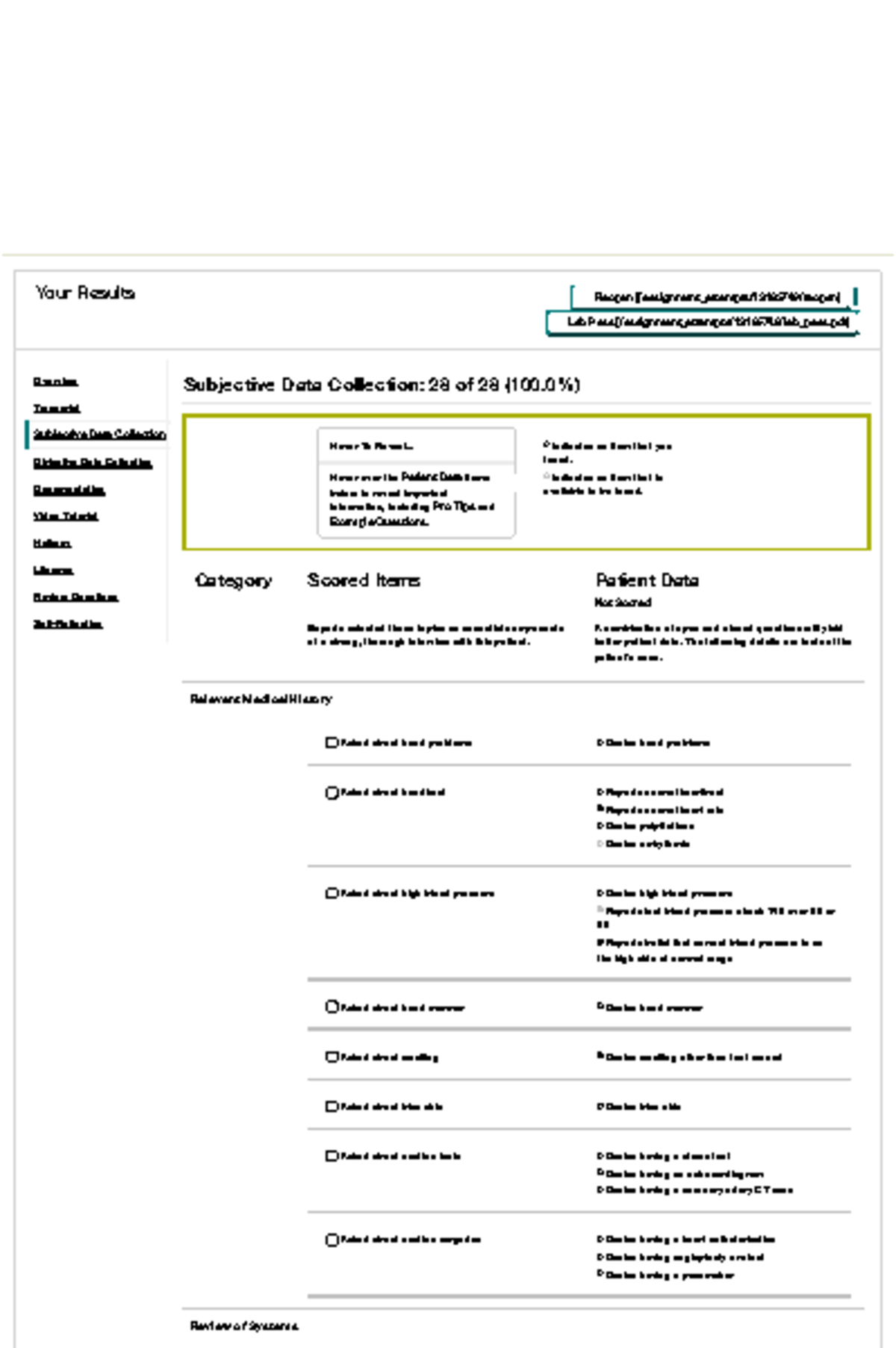 Subjective Data Collection for Cardiovascular Assessment (TINA) - Studocu