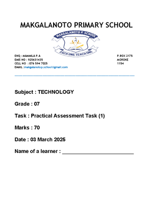 [Solved] Assessment in the Technology subject is important for the ...