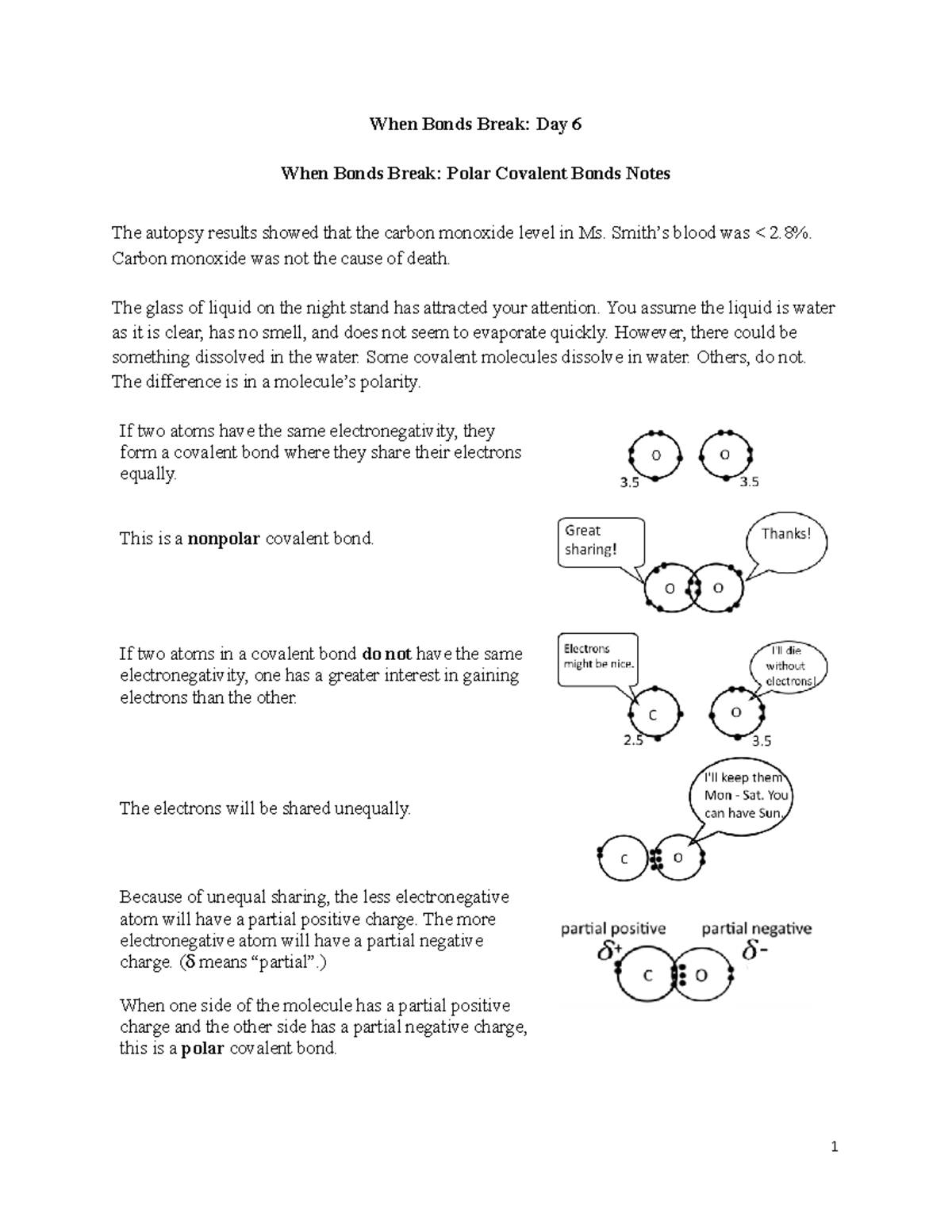 Molecule Polarity & Partial Charge Study Notes for Chem 101 Unit 6 ...