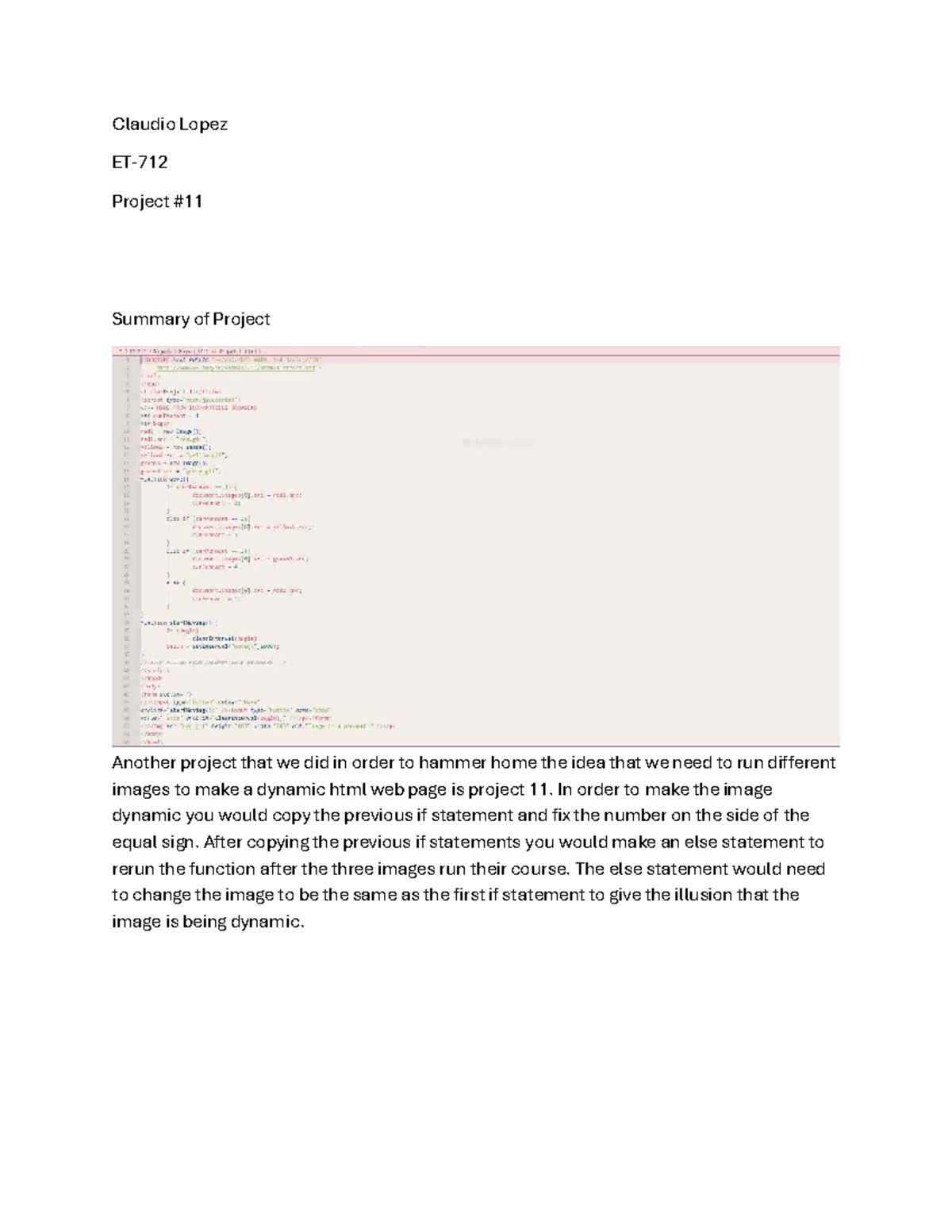 CS101 Project 11 Summary: Creating Dynamic HTML Images - Studocu
