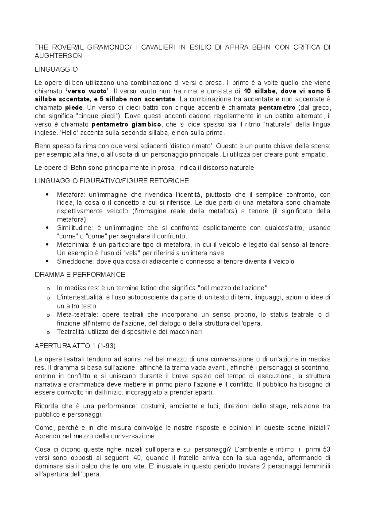 Analisi delle Opere di Aphra Behn in "The Rover" e Critica Teatrale ...