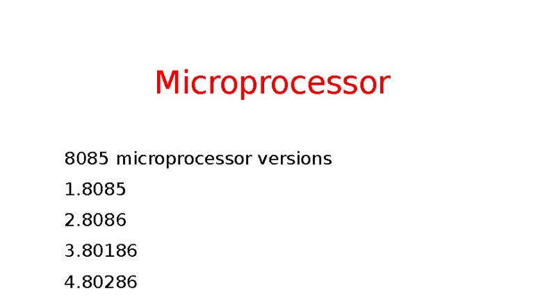 Microprocessor 8085 Overview Of Versions And Functionality Studocu