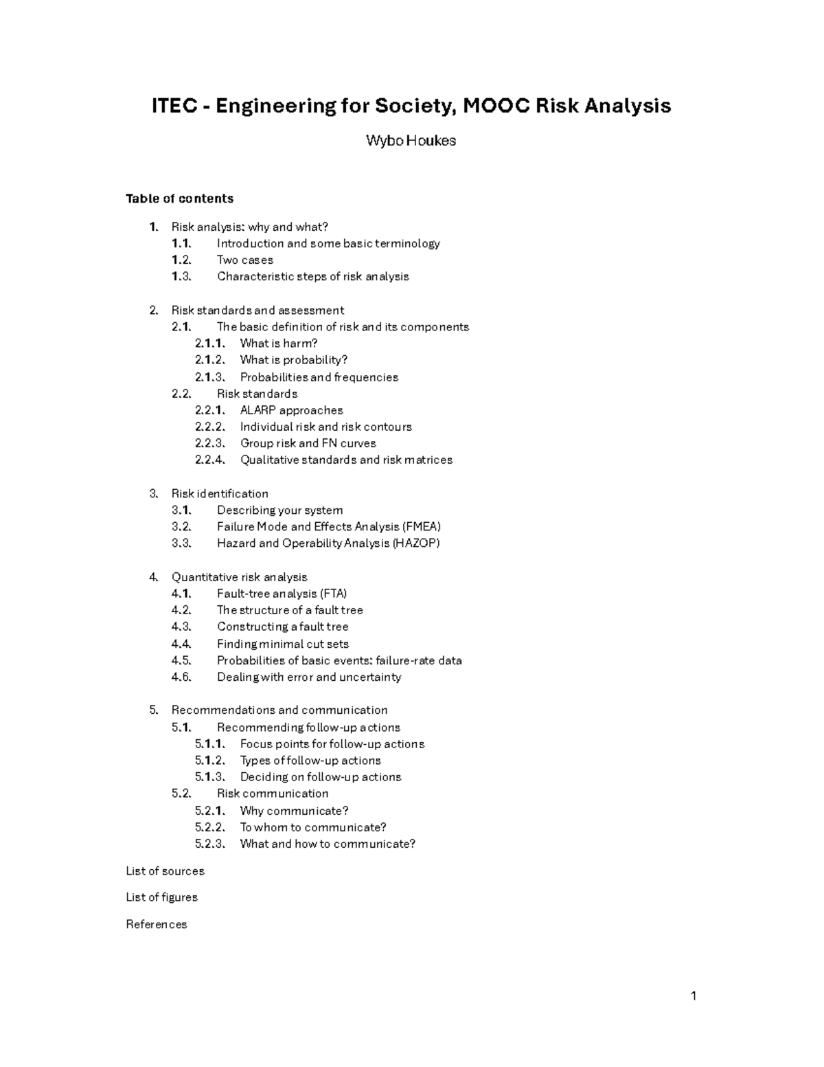 ITEC Risk Analysis: Engineering for Society - Studeersnel