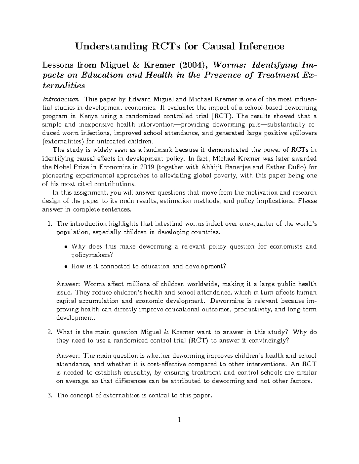 Understanding RCTs in Development Economics: Insights from Kremer's ...