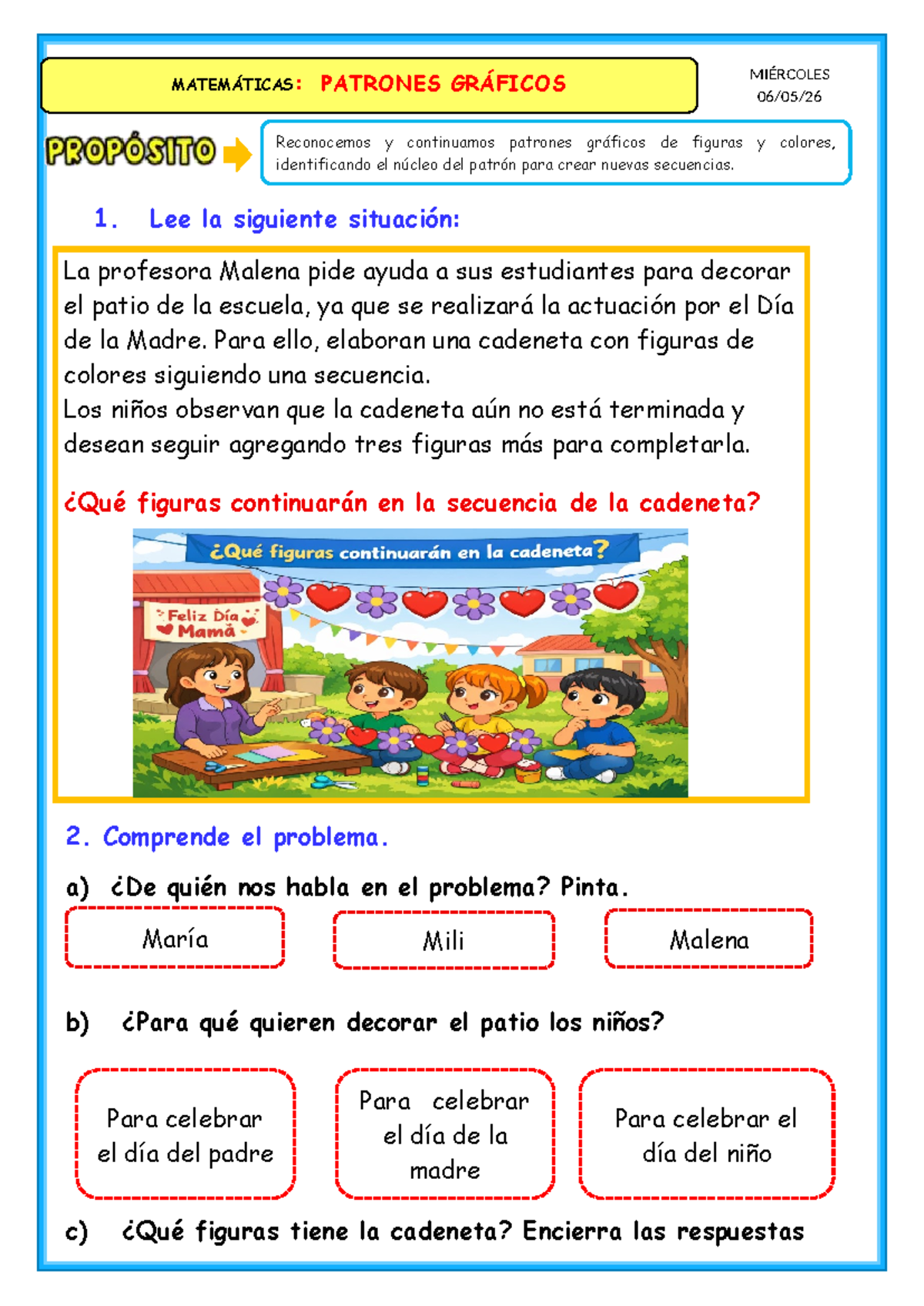 MATEMÁTICAS: Ficha Miércoles 6 - S8D3 - Creación de Patrones Gráficos ...