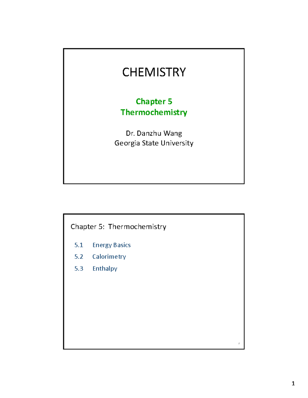 CHEM 1010 Lecture Notes: Chapter 5 - Thermochemistry Overview - Studocu