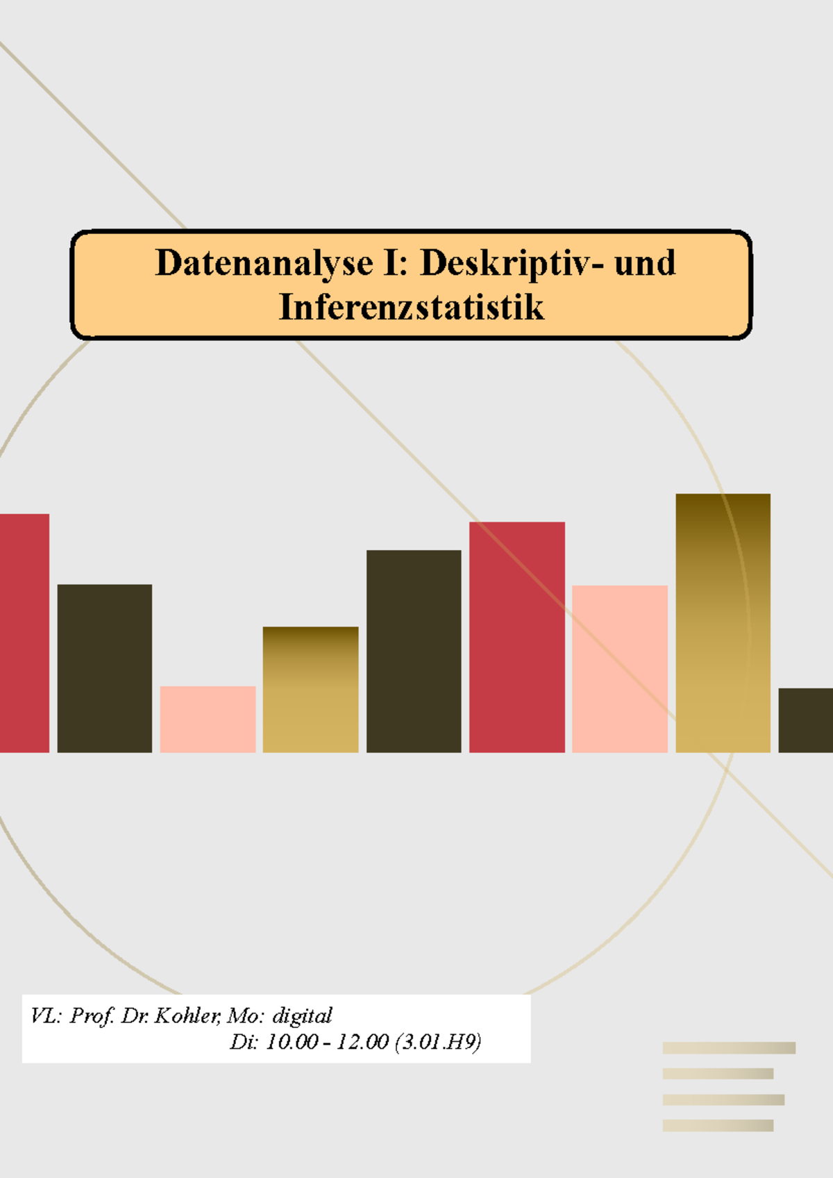 Datenanalyse I: VL zur Deskriptiv- und Inferenzstatistik 2023 - Studocu