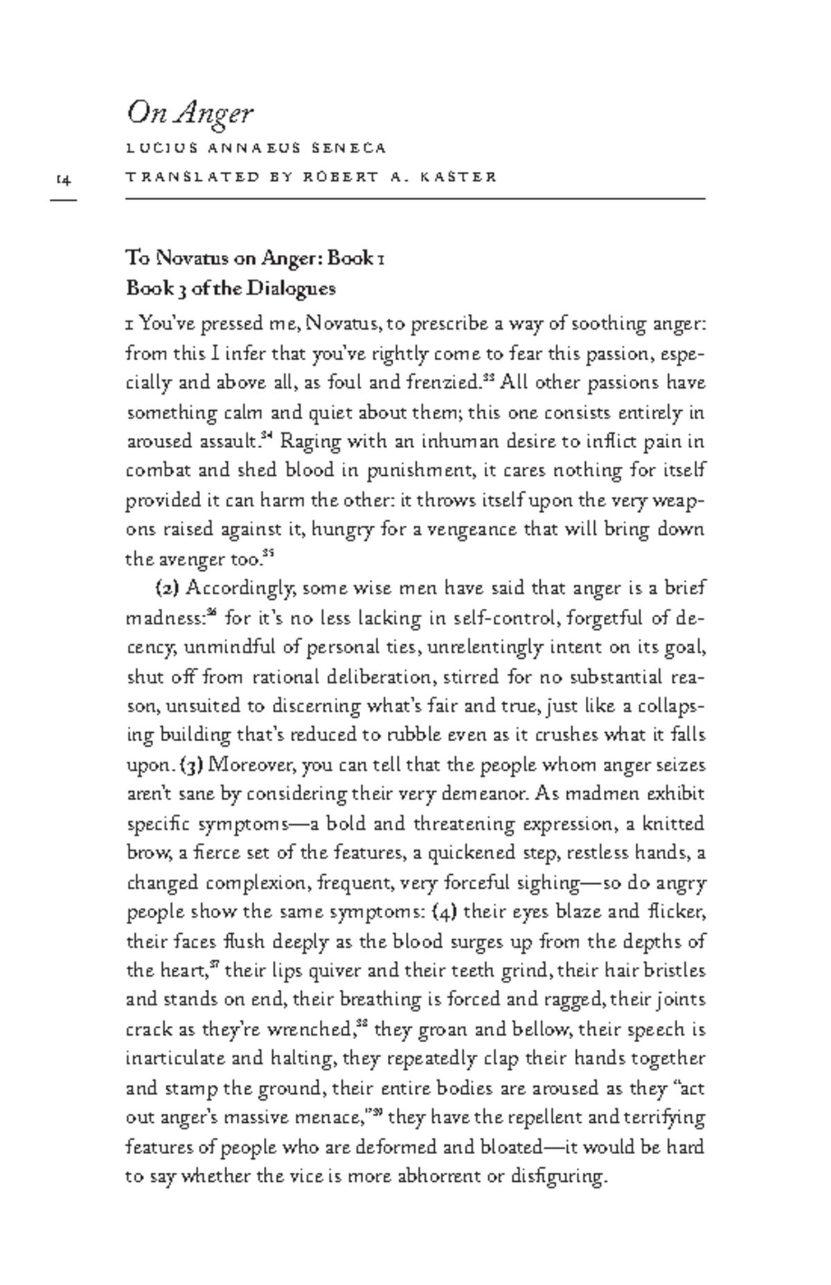 Seneca's "On Anger" - A Comprehensive Analysis [KASTER] - Studocu
