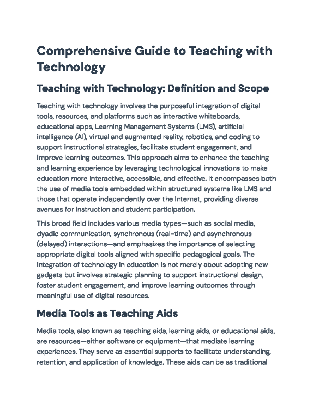 Comprehensive Guide on Pedagogical Principles & Tech Integration in Ed ...