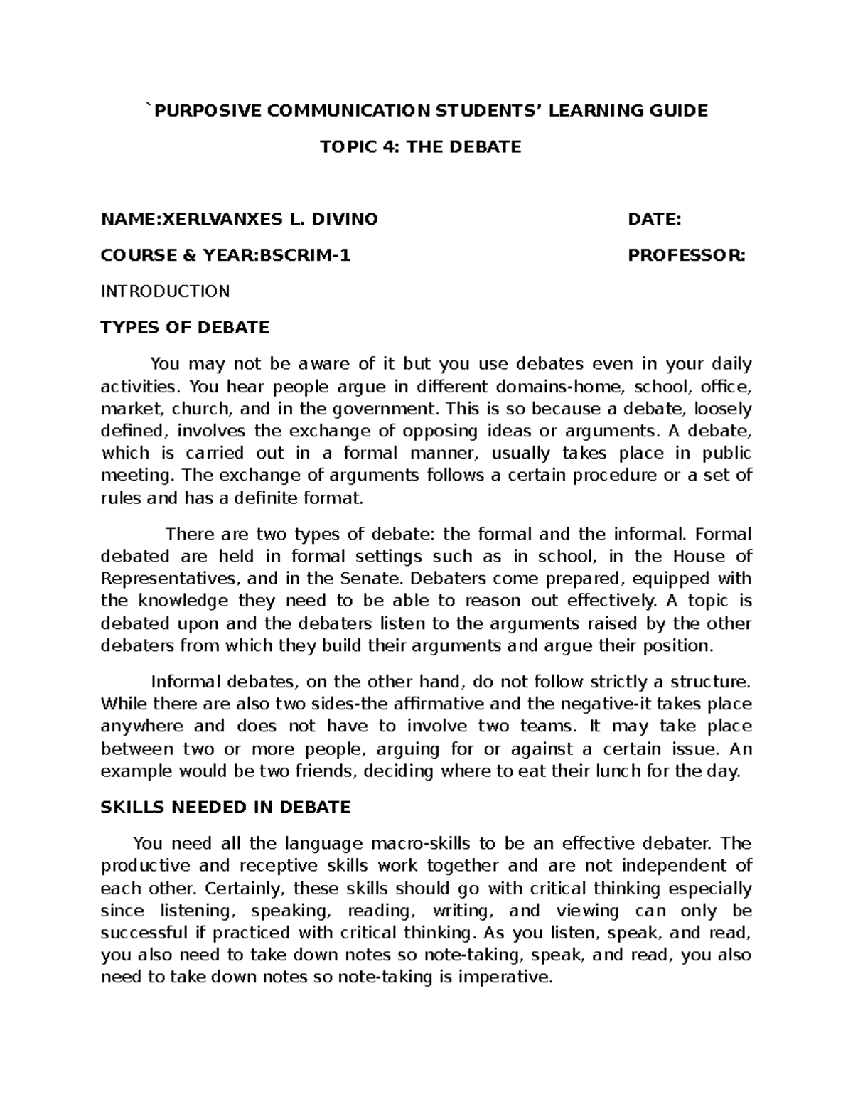 Module-4-Communication-in-Various-Purposes-Lesson-5-THE- Debate ...