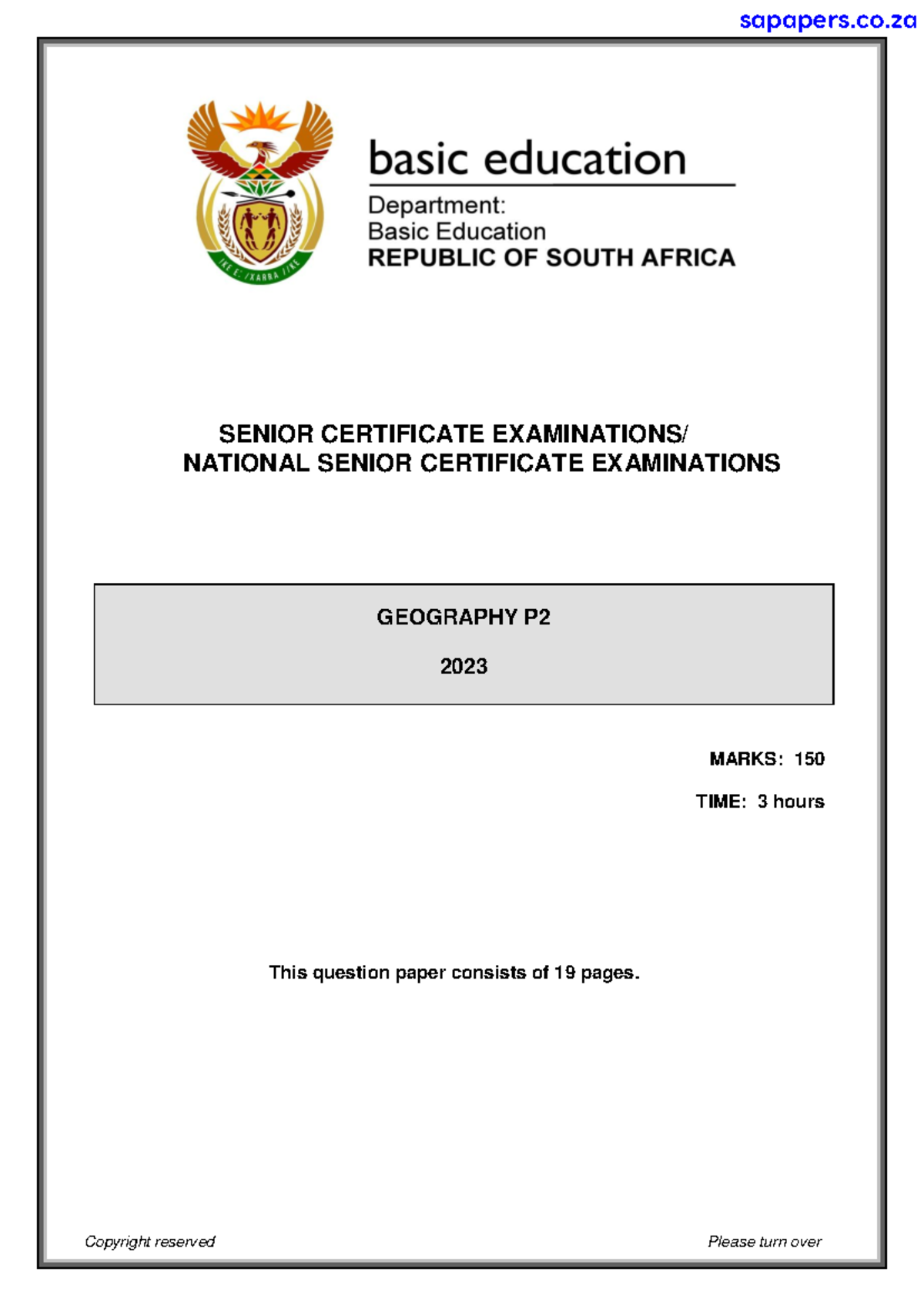 Geography P2 Final Exam May-June 2023 Paper Overview - Studocu