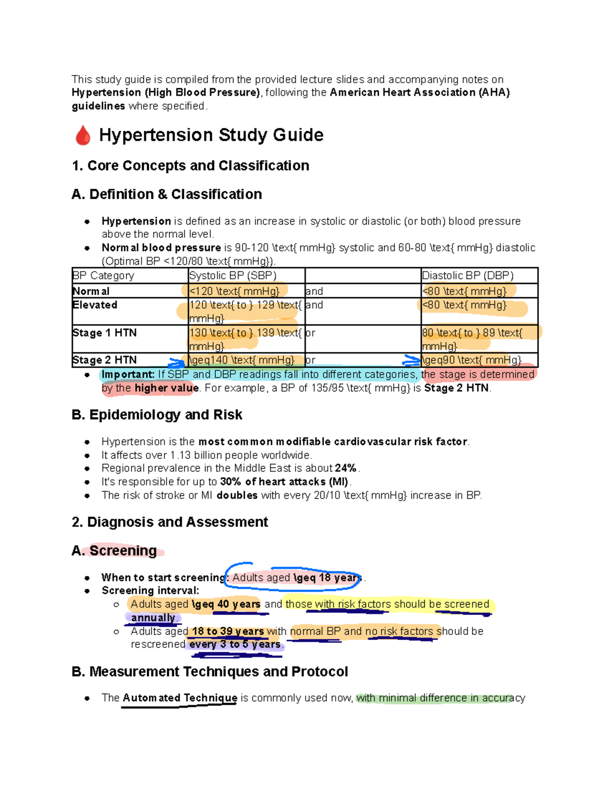 HTN 2130186 Study Guide: Key Concepts on Hypertension Management - Studocu