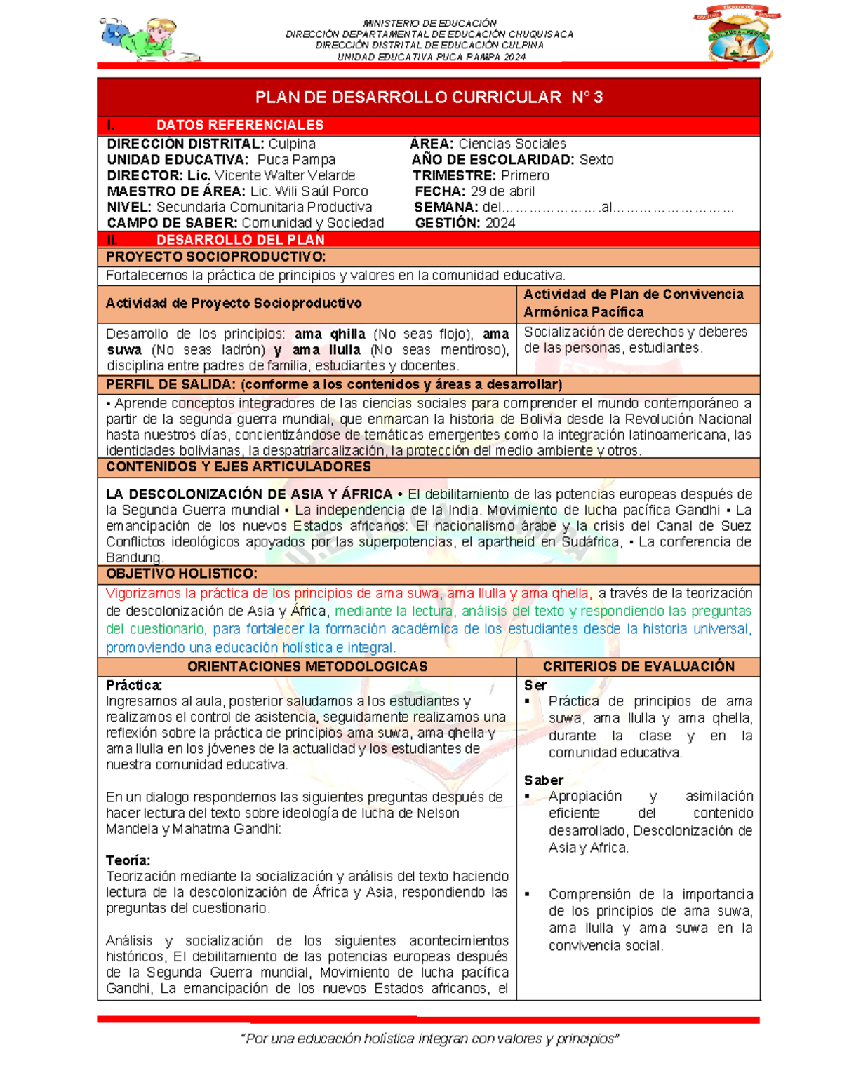 PDC 6TO SEC - Plan de Clase para Ciencias Sociales 2024 - Studocu