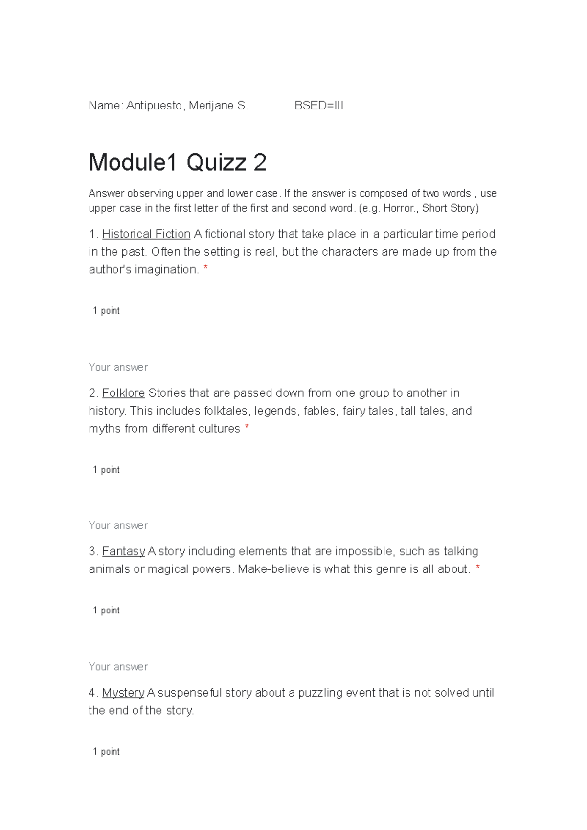 Module 1 Quizz 2 - thanks - Name: Antipuesto, Merijane S. BSED=III Module1 Quizz 2 Answer ...