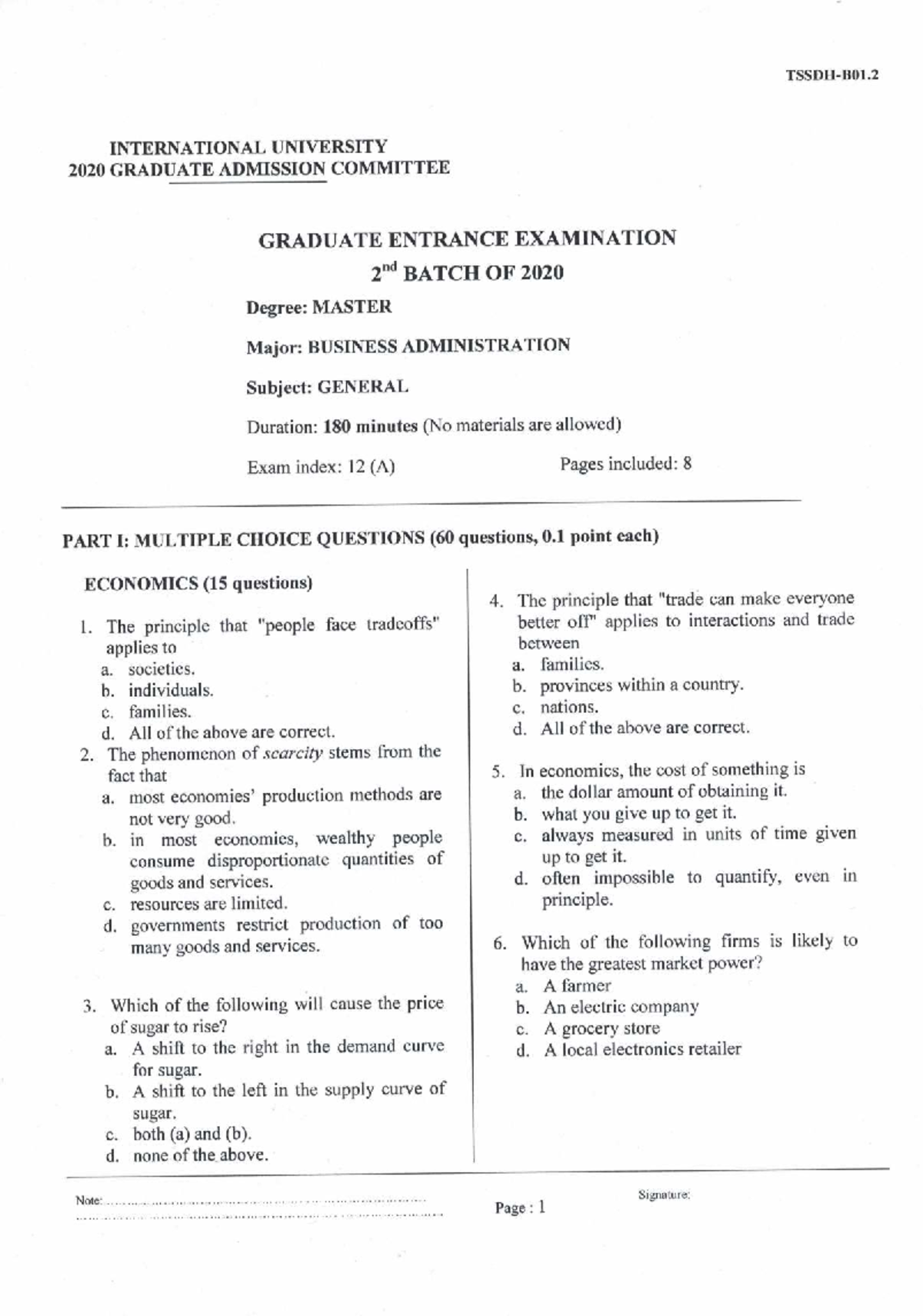 MBA 2020 Graduate Entrance Examination - 2nd Batch Case Study - Studocu