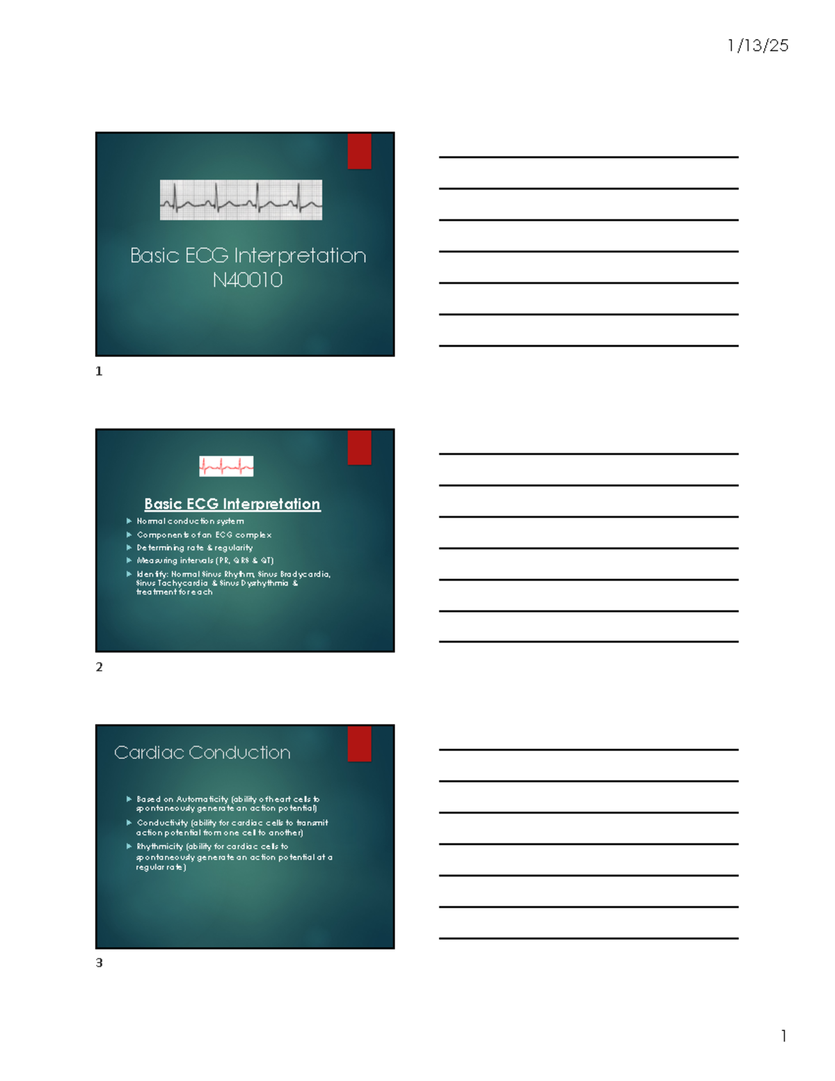 Basic ECG Interpretation Lecture (Course Code: 2) by Jarzembak - Studocu