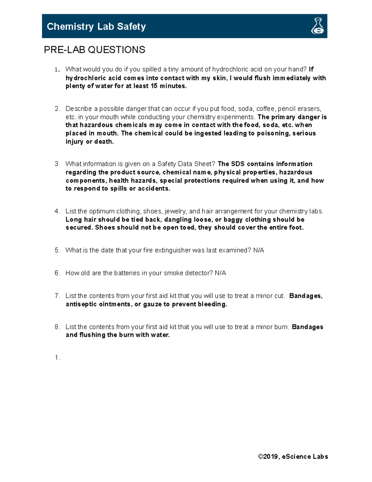 Lab Safety Guidelines - Chem Lab Pre-Lab and Exercises Notes - Studocu