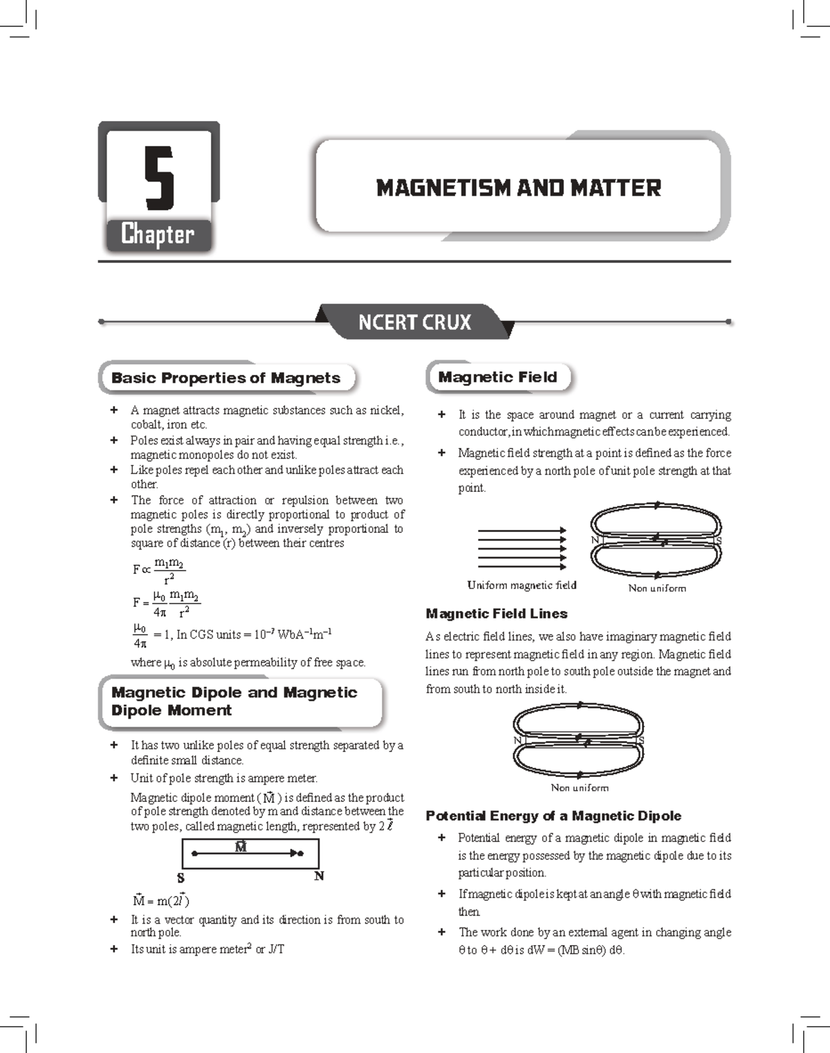 05 Magnetism and Matter: Key Concepts and Properties - Studocu