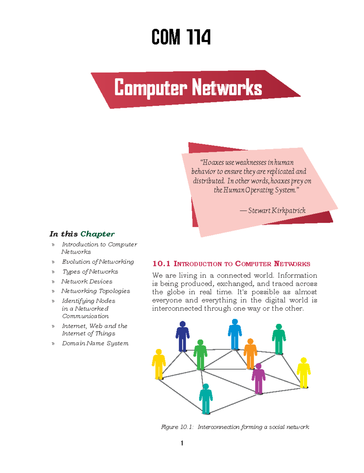 COM 114 Chapter Notes: Introduction to Computer Networks - Studocu