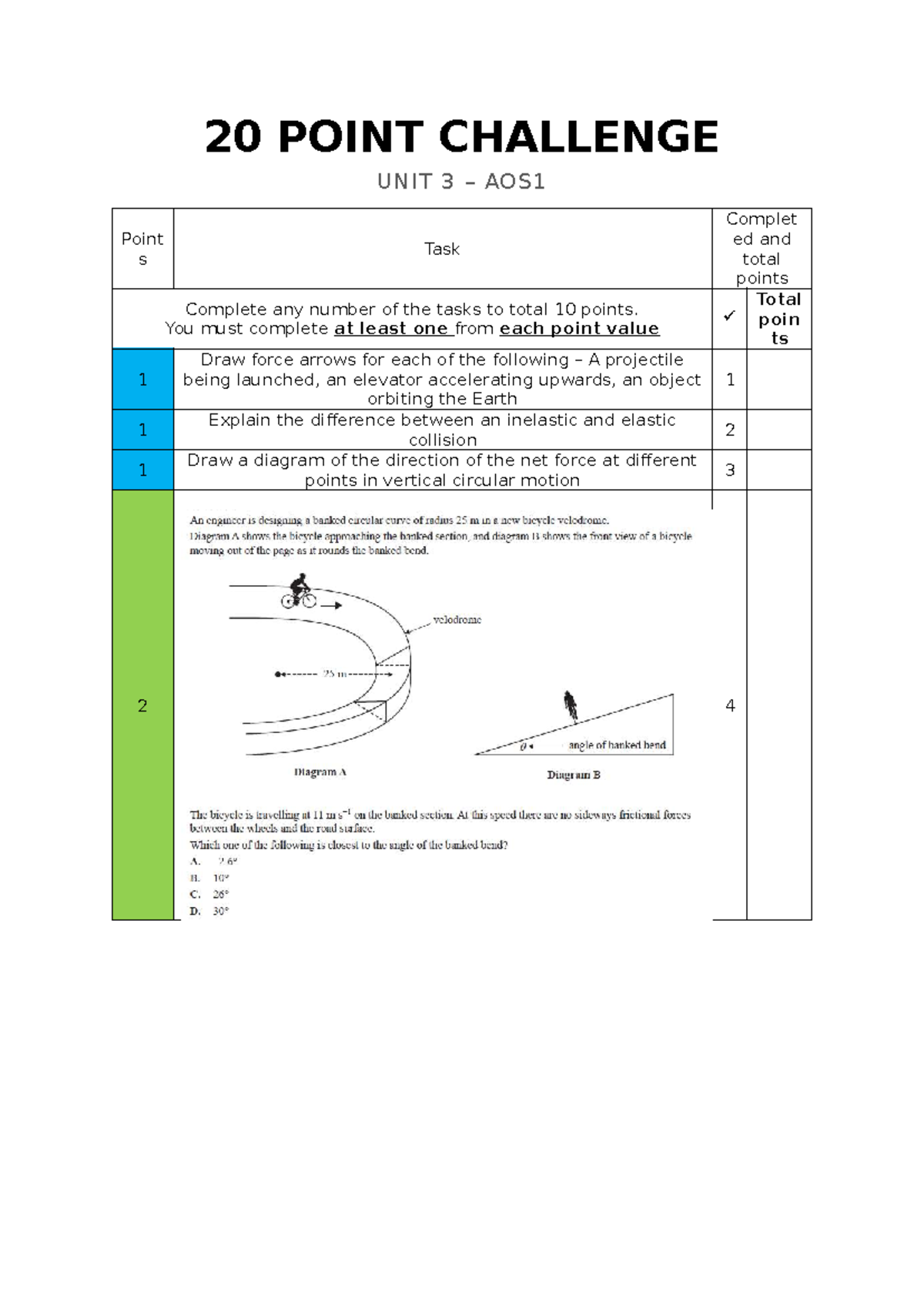 20 Point Challenge AOS1 Revision Tasks and Guidelines - Studocu