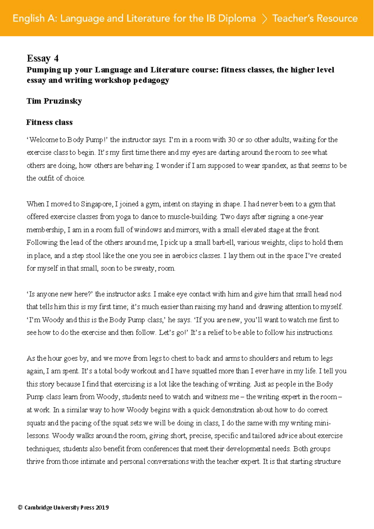IB Eng TR Essay 4 - Fitness Metaphors in Language & Literature Teaching ...
