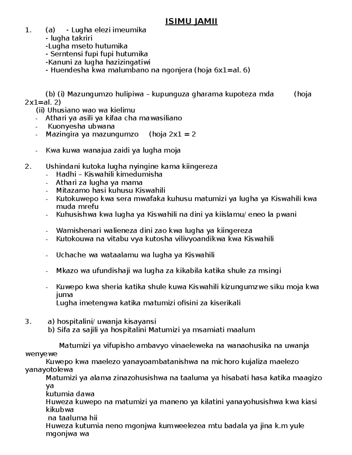 Isimu- Jamii-ANS - ISIMU JAMII (a) - Lugha elezi imeumika lugha takriri ...