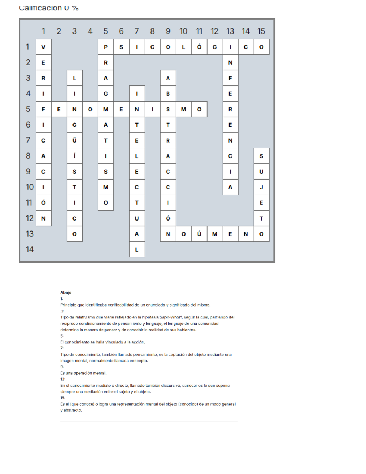 Actividad 7: Crucigrama de Filosofía I PAC 2025 - Studocu