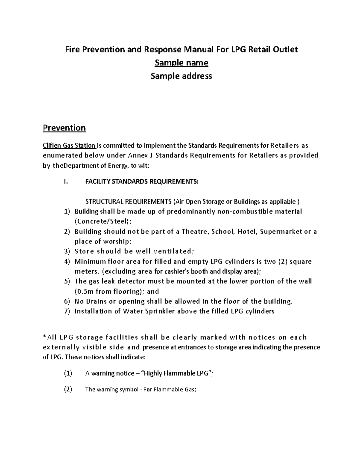 LPG Retail Outlet Fire Prevention & Response Guide - Studocu