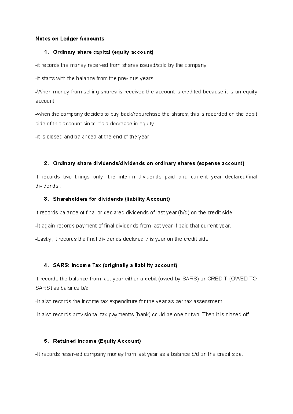 Notes on Ledger Accounts: Understanding Equity and Liability Entries ...