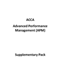 APM (P5) - ACCA - ACCA Advanced Performance Management - Studocu