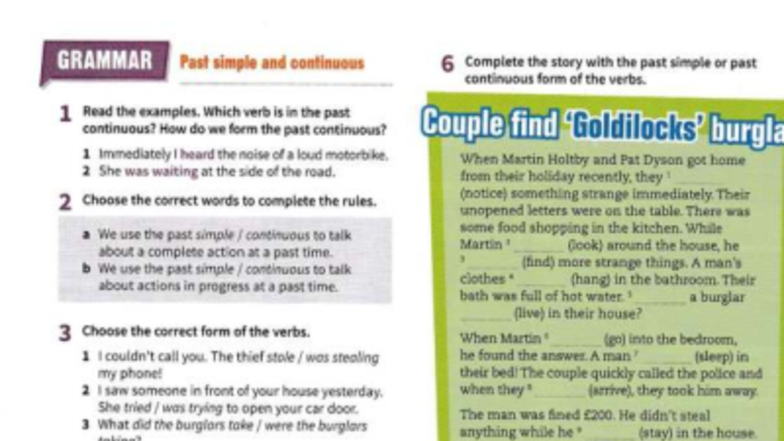 Chapter 7 - Grammar: Past Simple and Continuous Exercises - Studocu