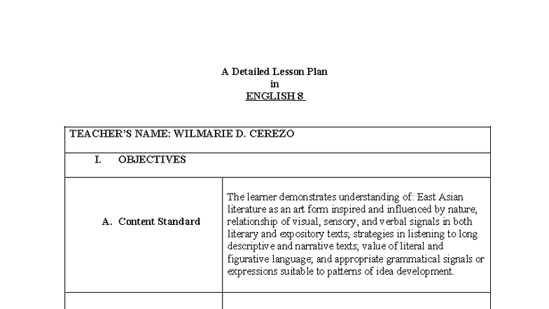 Detailed Lesson Plan on Claim and Counterclaim in ENGLISH 8 - Studocu