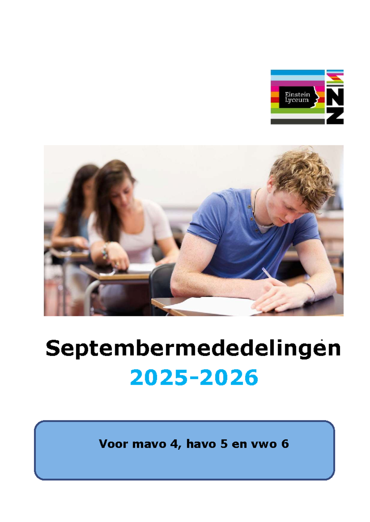Septembermededelingen 2025-2026 voor Mavo 4, Havo 5 en VWO 6 - Studeersnel