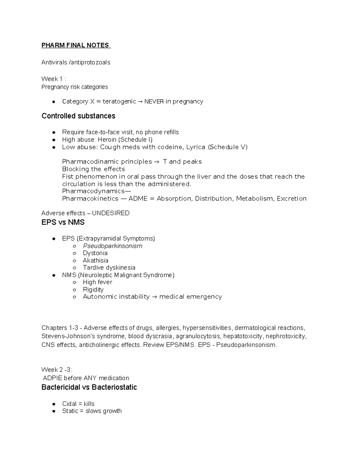 PHARM 101 FINAL STUDY GUIDE: Antivirals & Pharmacodynamics - Studocu