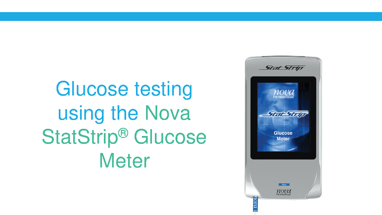 POC StatStrip Glucose Meter Training Module 2021 - Studocu
