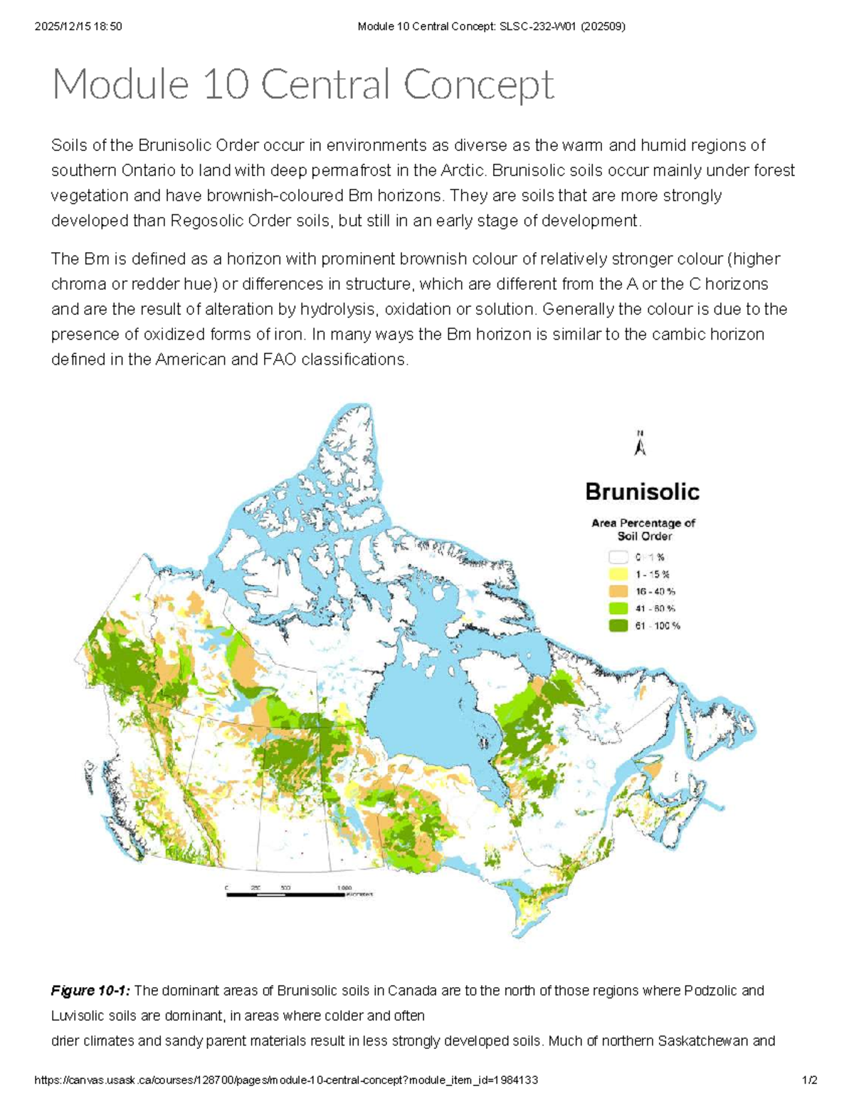 Module 10 Central Concept: Soils of the Brunisolic Order (SLSC-232-W01 ...