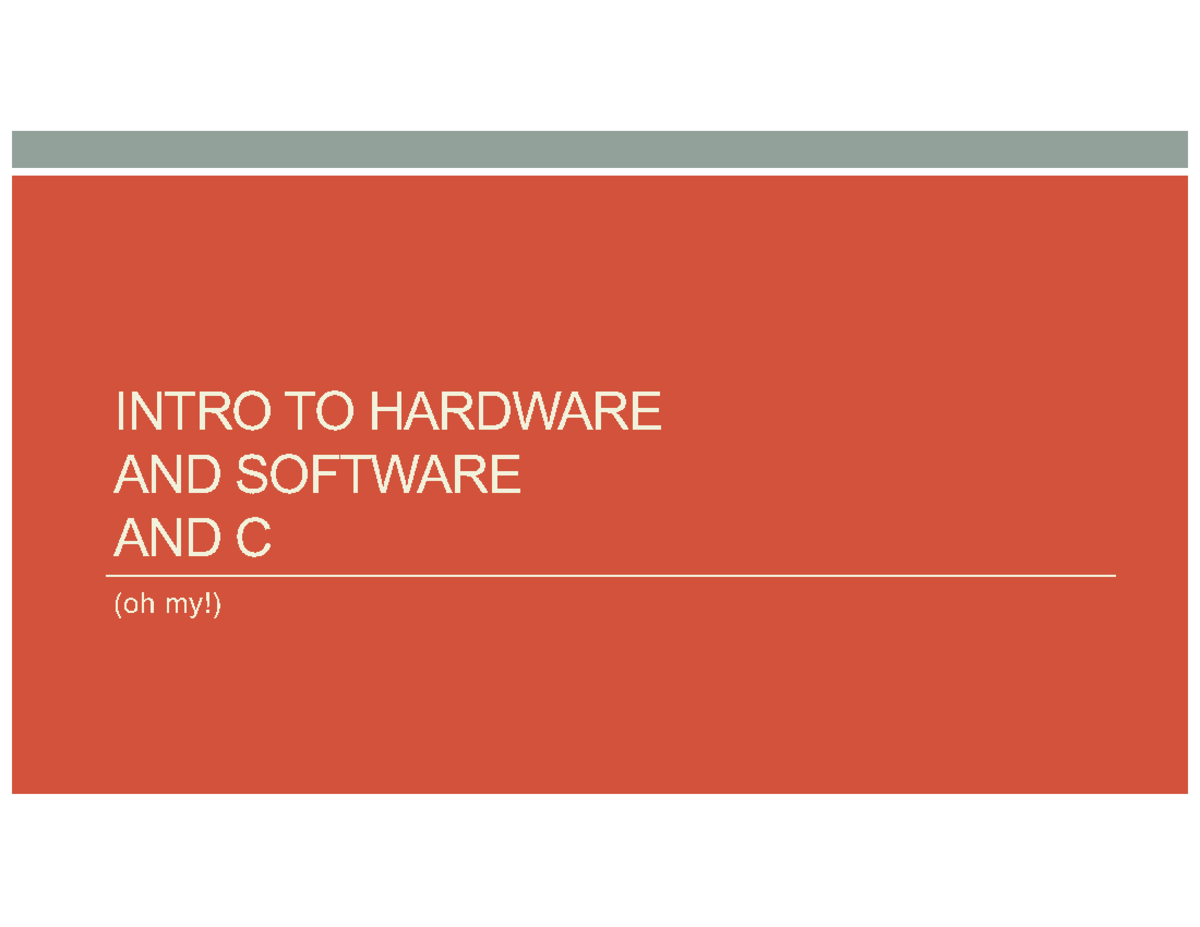 Introduction to C Programming for Arduino - EE30347 Lecture 1 - INTRO ...