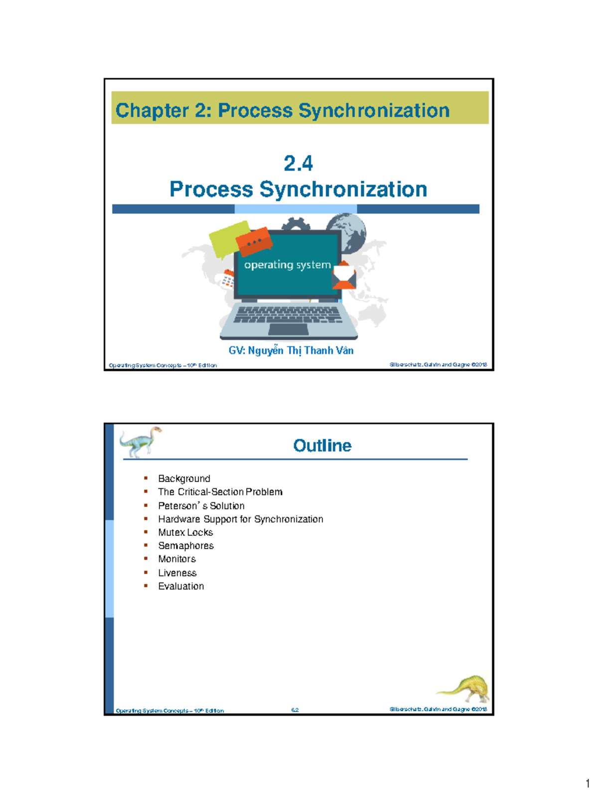 Ch02.4 - Process Synchronization - Operating System Concepts – 10 th ...