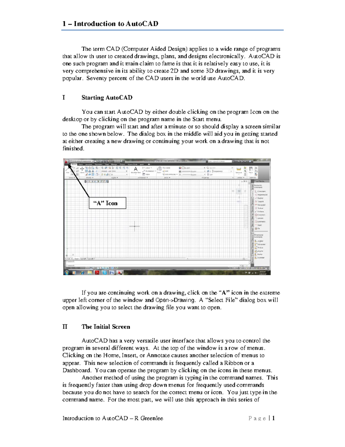 AutoCAD 1 - Essential Introduction and First Drawing Commands - Studocu